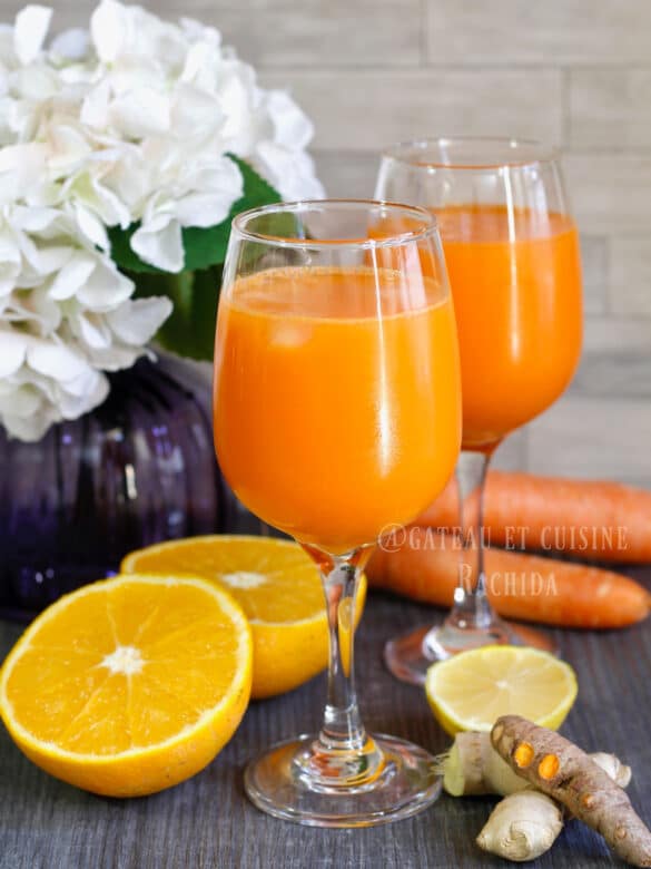 Jus de carotte orange curcuma et gingembre | Gâteau et cuisine Rachida