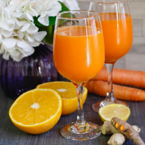 Jus de carotte orange curcuma et gingembre | Gâteau et cuisine Rachida