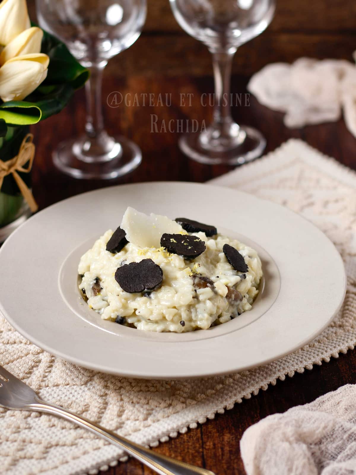 Risotto crémeux à la truffe et aux champignons | Gâteau et cuisine Rachida