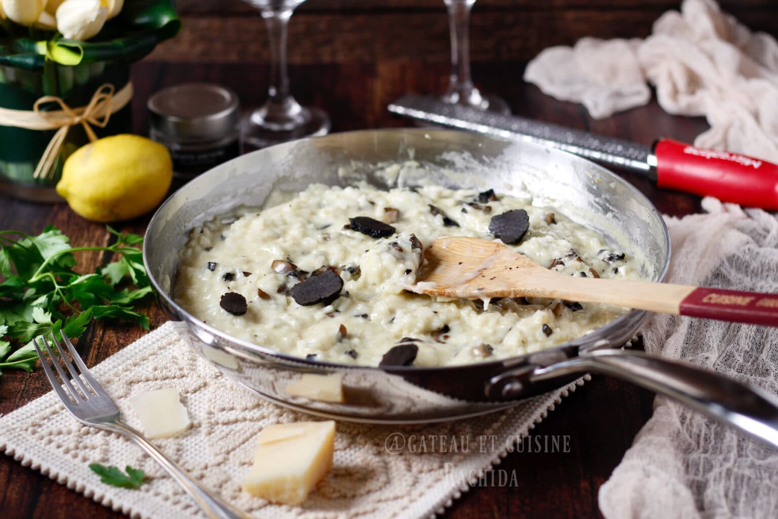 Risotto crémeux à la truffe et aux champignons | Gâteau et cuisine Rachida