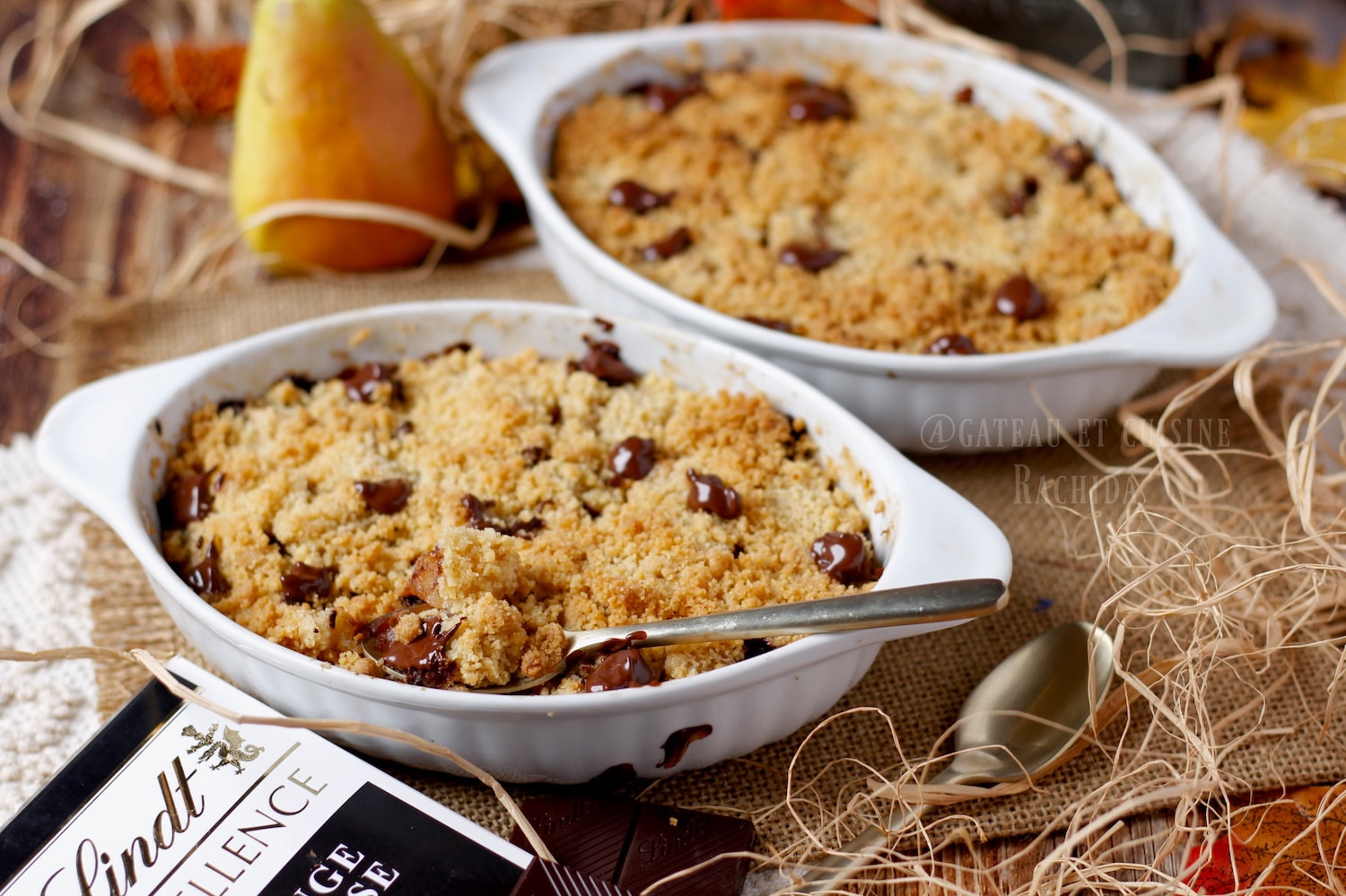 Crumble Poire Chocolat | Gâteau et cuisine Rachida